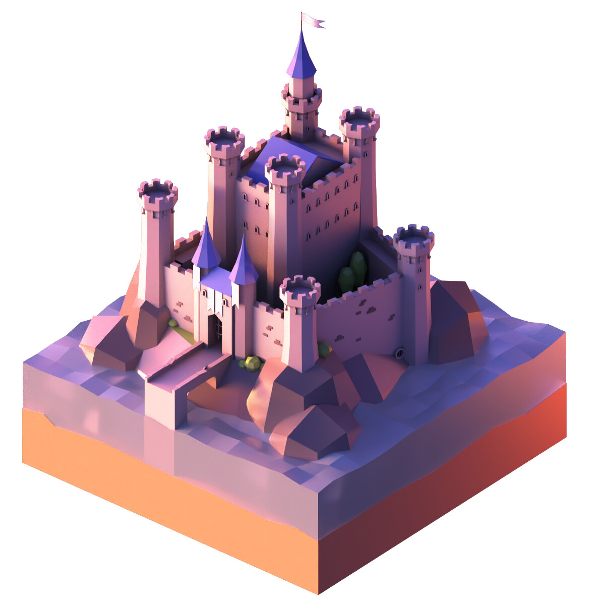ArtStation - Isometric castle - Timelapse