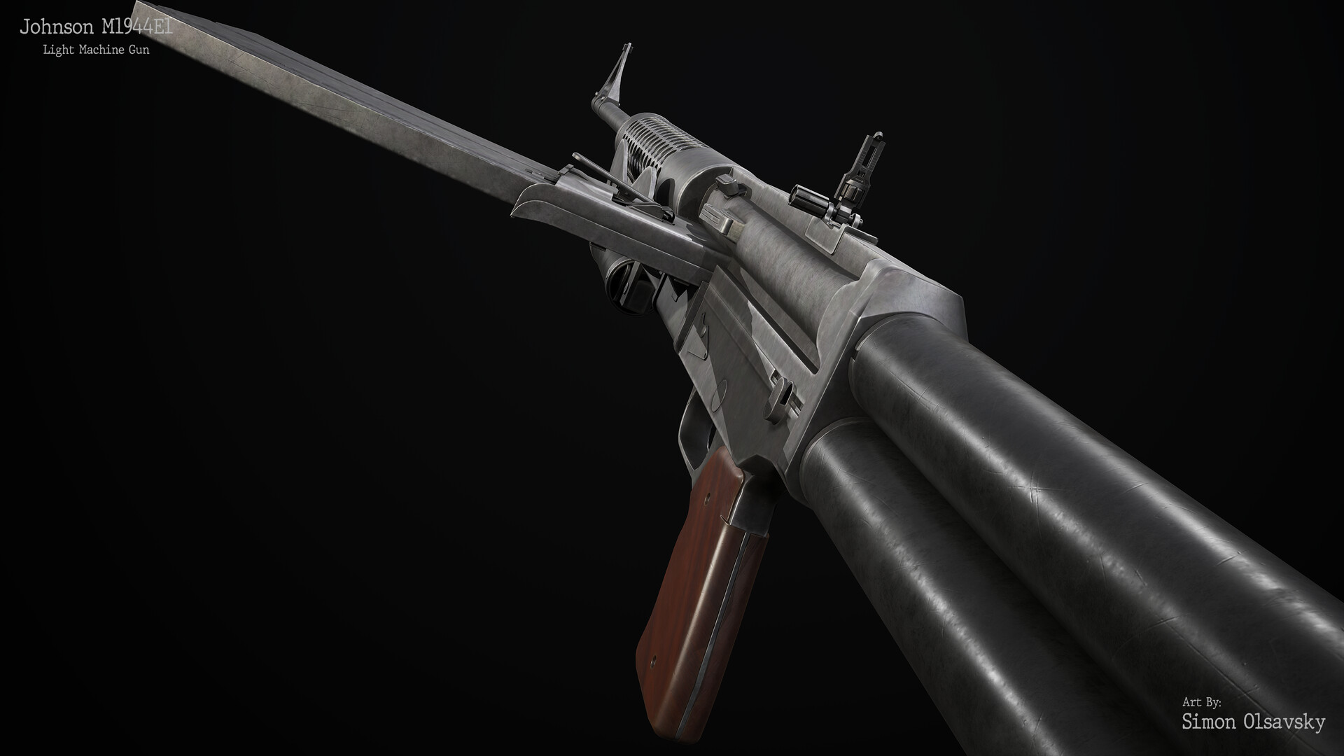 ArtStation - Johnson M1944E1/1945 Light Machine Gun