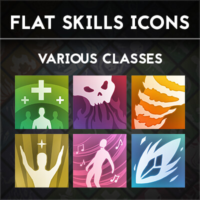 ArtStation - Flat Skills Icons - various classes