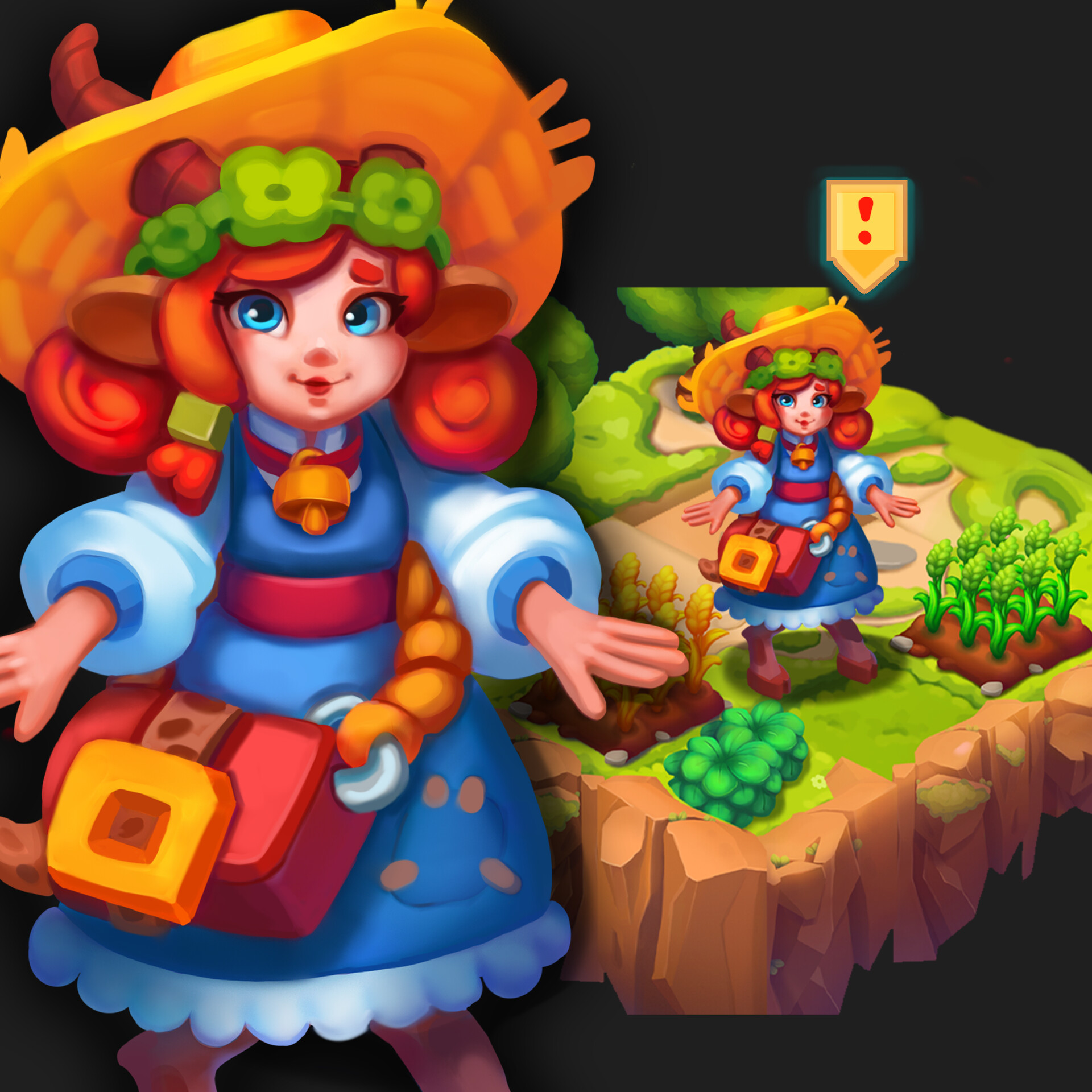 ArtStation - Character concept - Cow Girl, casual graphics