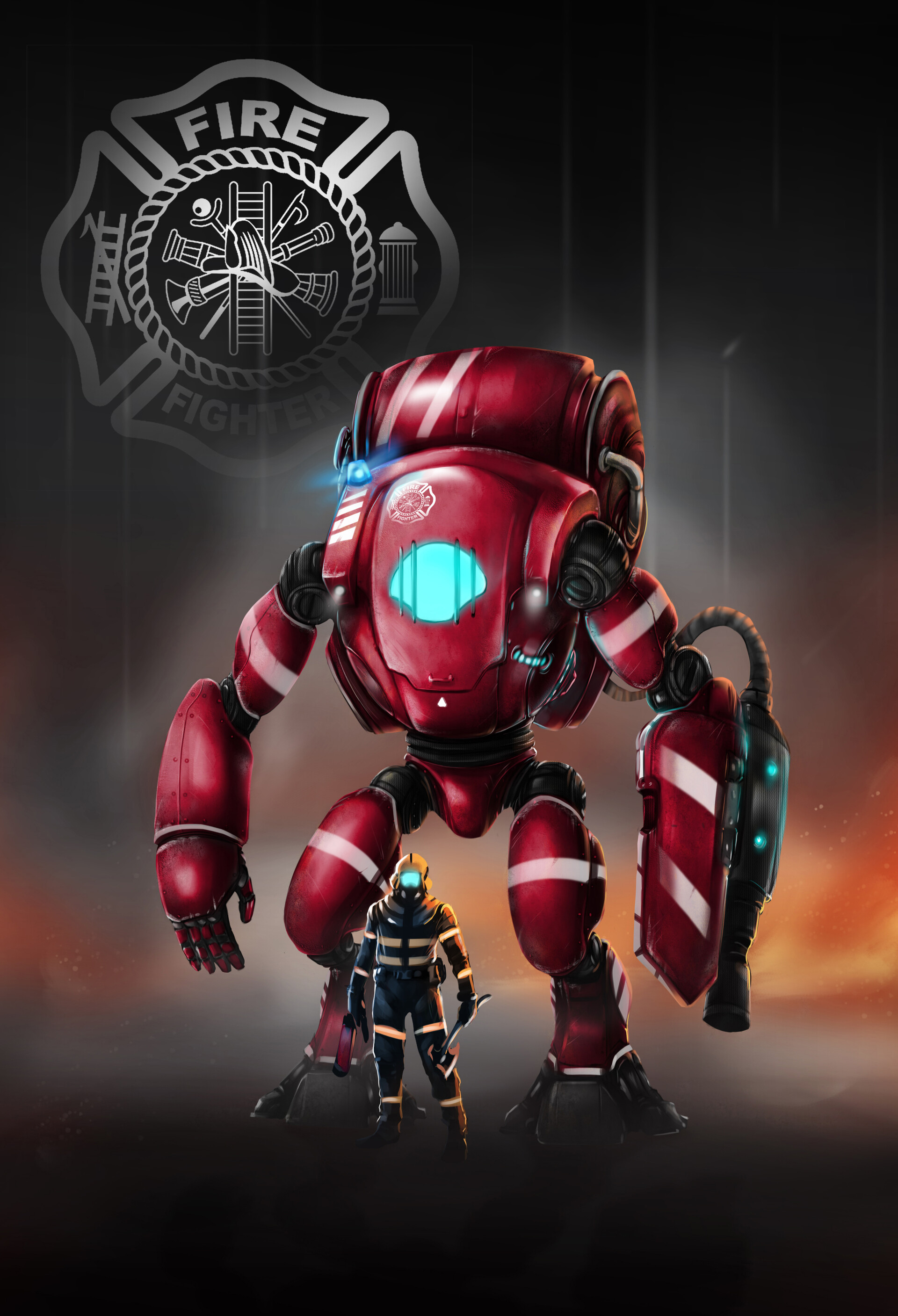 ArtStation - firefigther mech