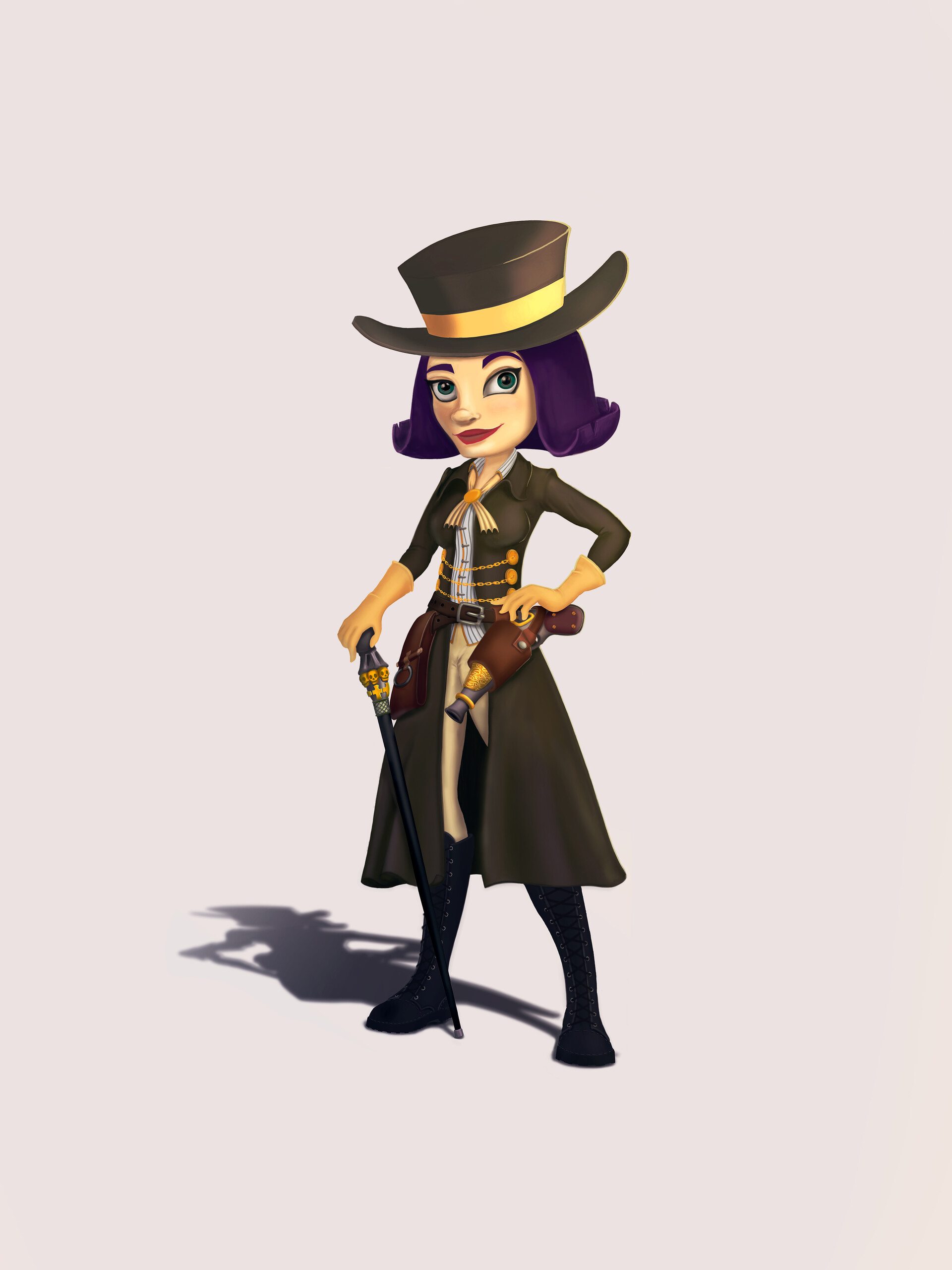 ArtStation - A cartoon steampunk style female character