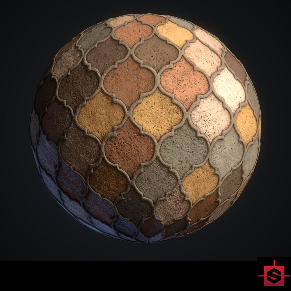 ArtStation - Substance Designer Stone Tile , Weekend Practice