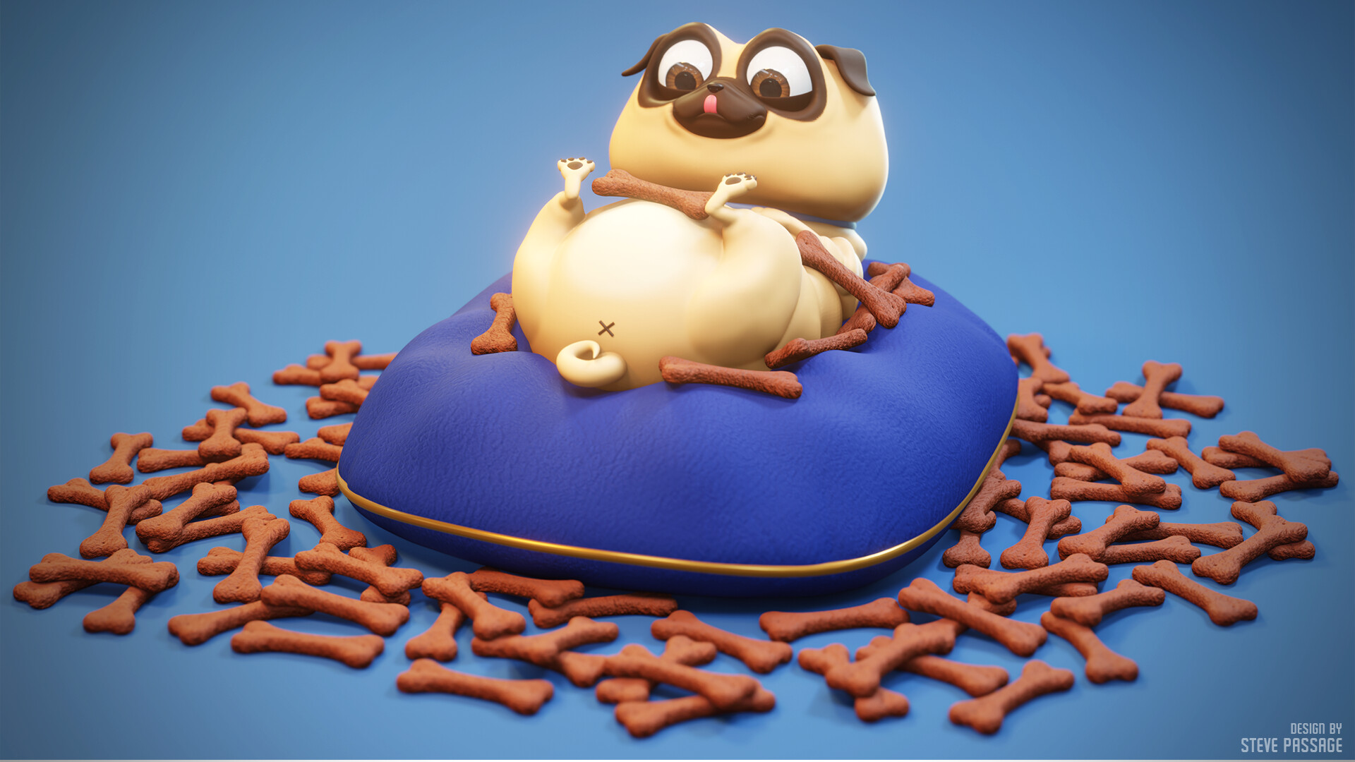 ArtStation - Sculpting practice / Hungry pug