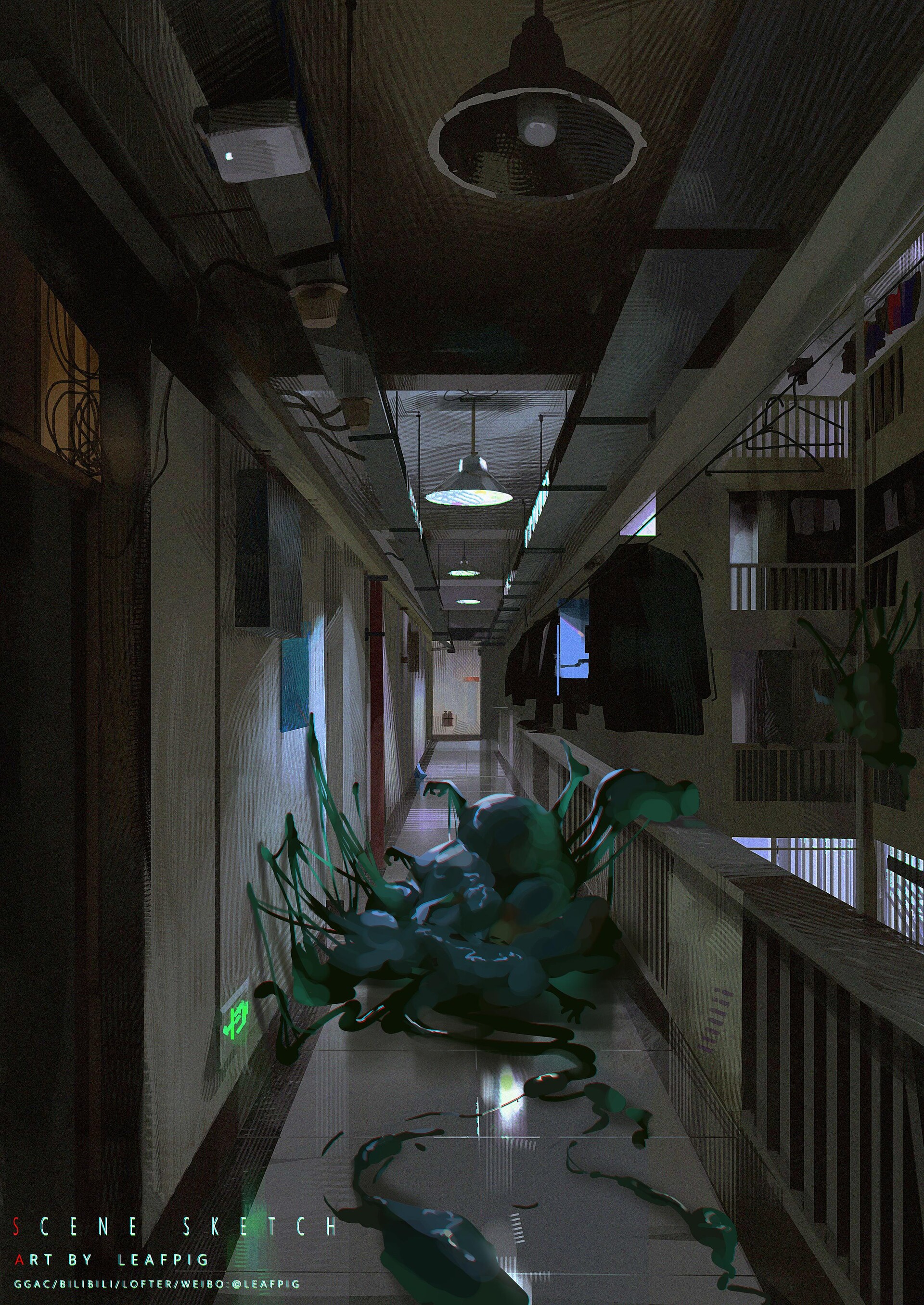 ArtStation - Dormitory corridor