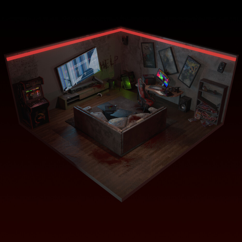 ArtStation - Zombie Gaming Room