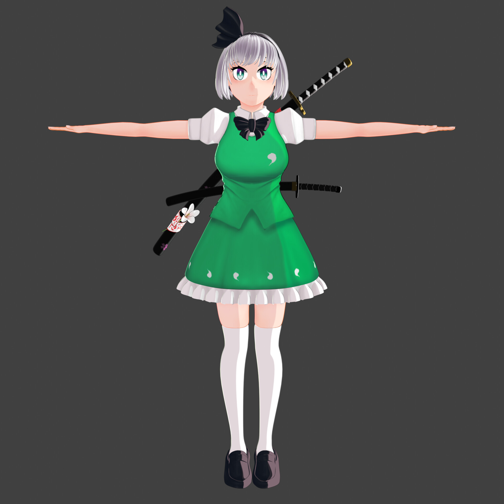 ArtStation - Youmu Konpaku 3D Toon shader - 魂魄妖夢 3D模型 卡通渲染