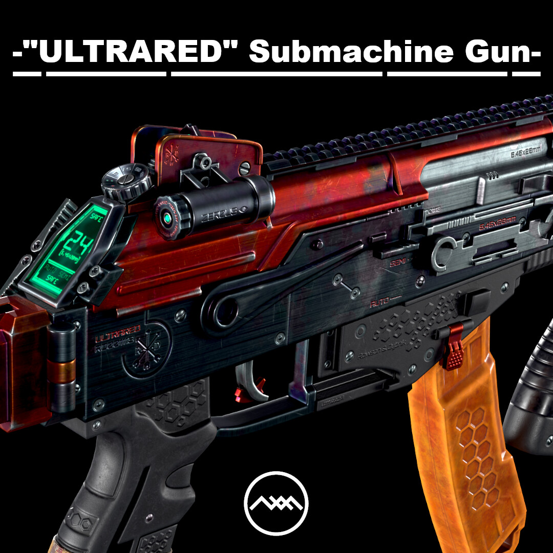 ArtStation - "Ultrared" AK-inspired Submachine Gun