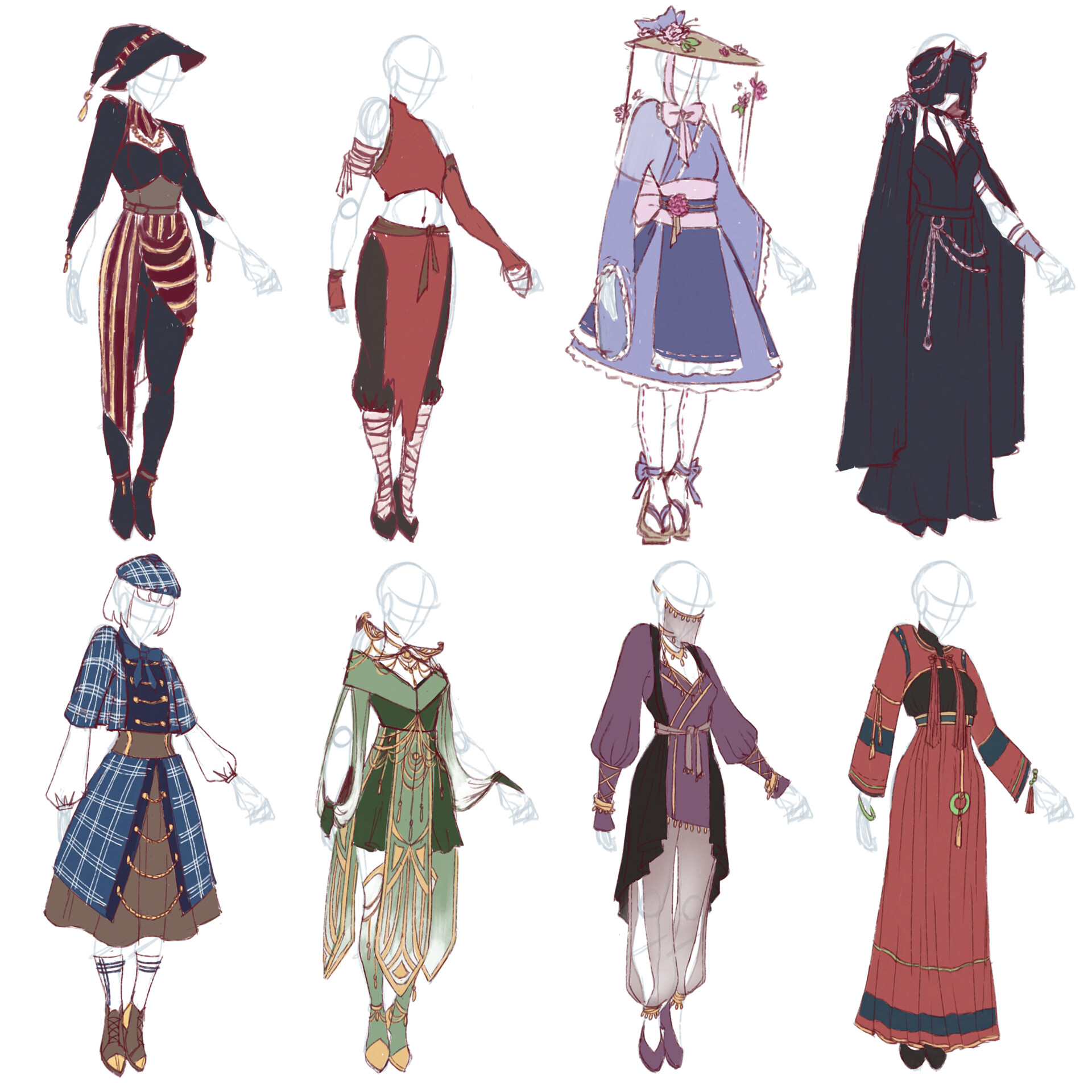 ArtStation - Clothes 001 - sketches