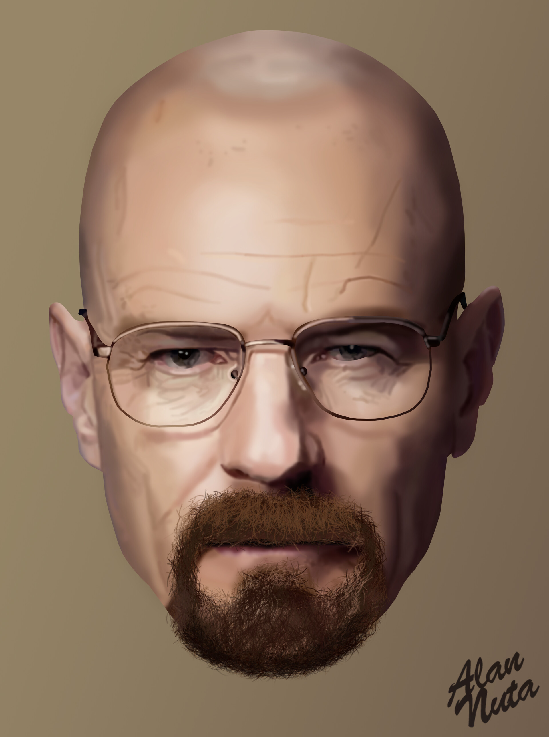 ArtStation - Retrato de Walter White a pintura digital