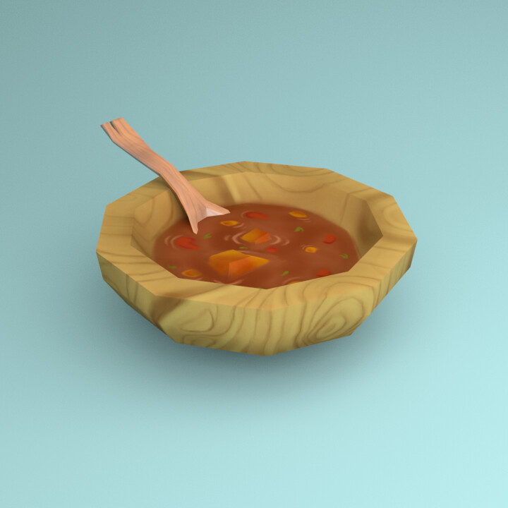 ArtStation - 3D Low poly bowl