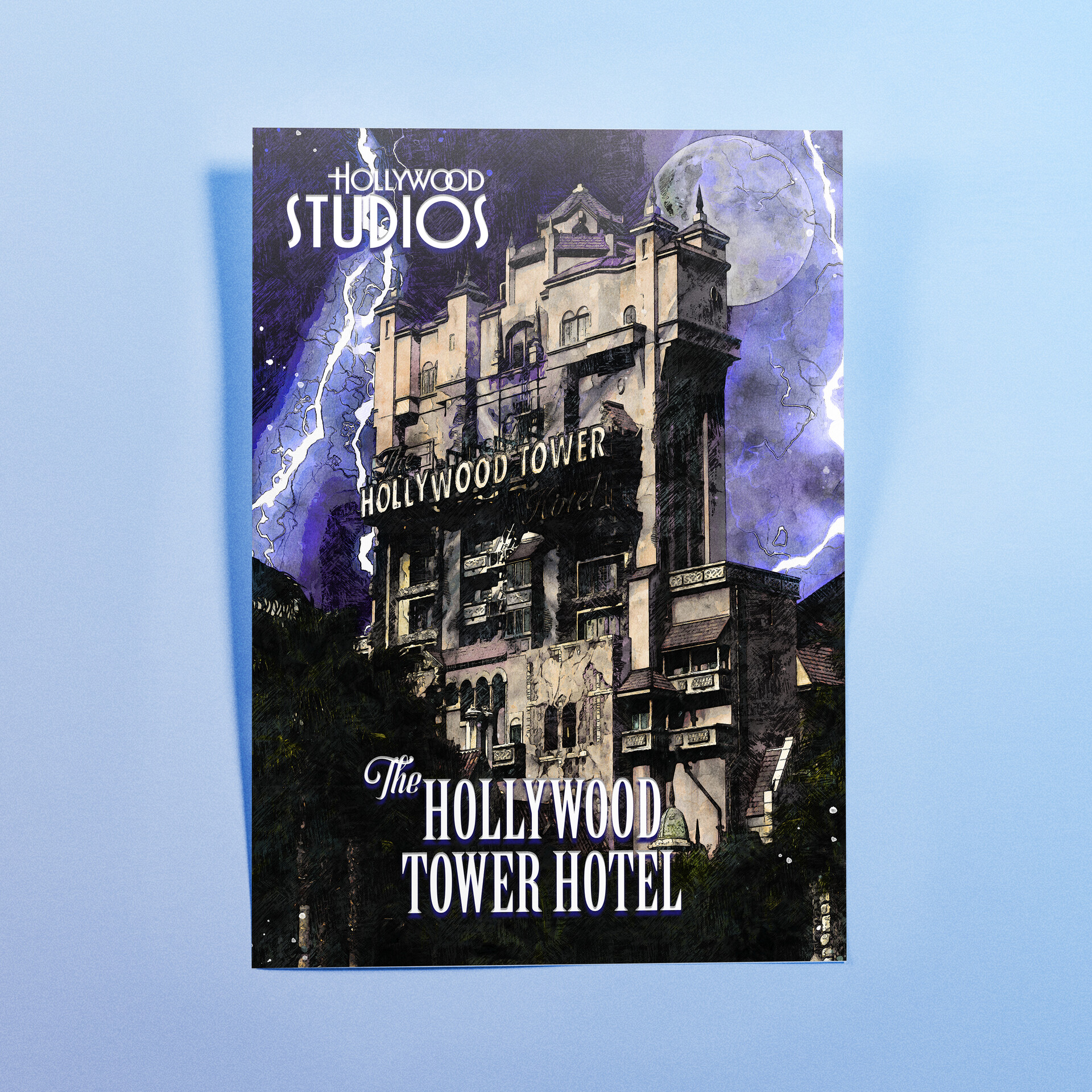 ArtStation - Hollywood Tower of Terror Print