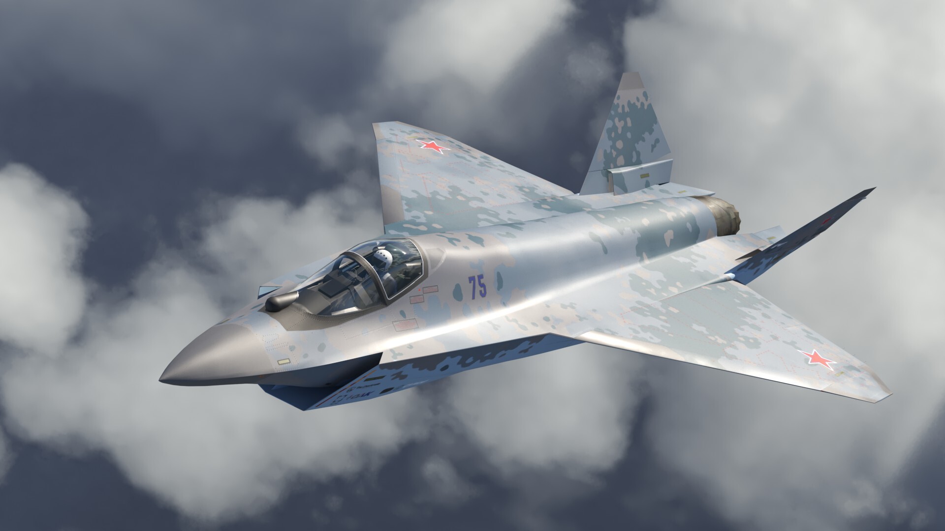 Tim Samedov - Sukhoi checkmate T-75 LTS 3d model