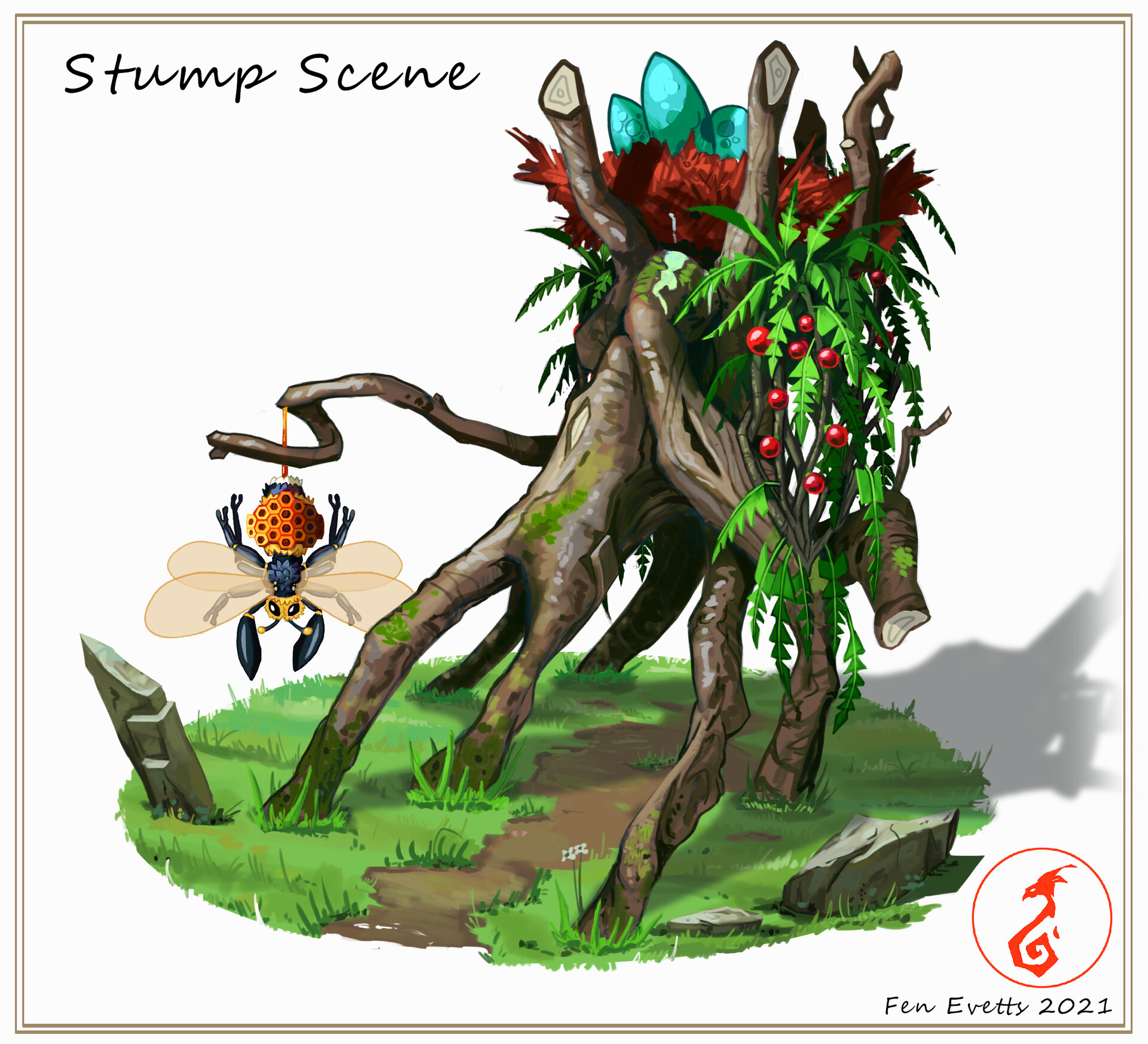 ArtStation - Stump Nest scene