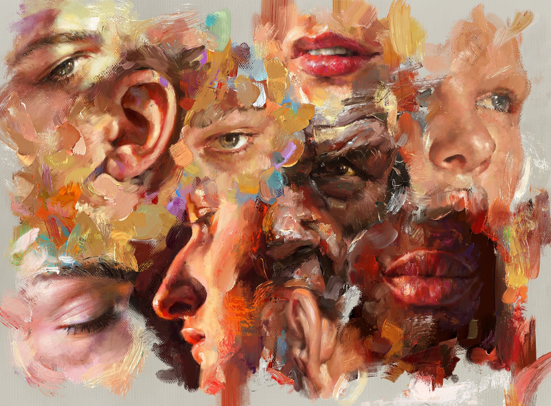 ArtStation - Facial Features Study & Brushes testing