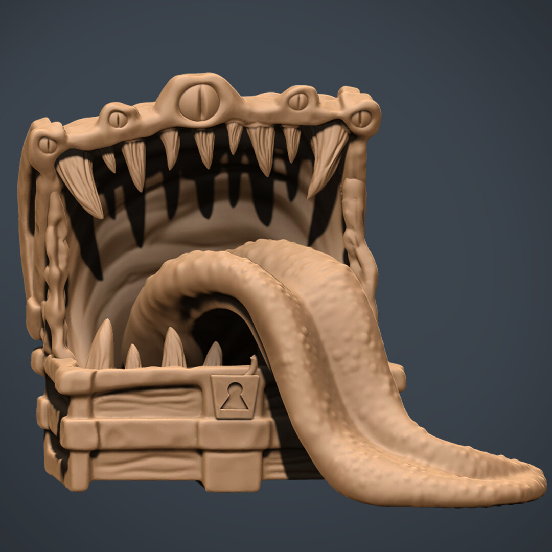 ArtStation - Chest Mimic D&D 3D Printable Mini
