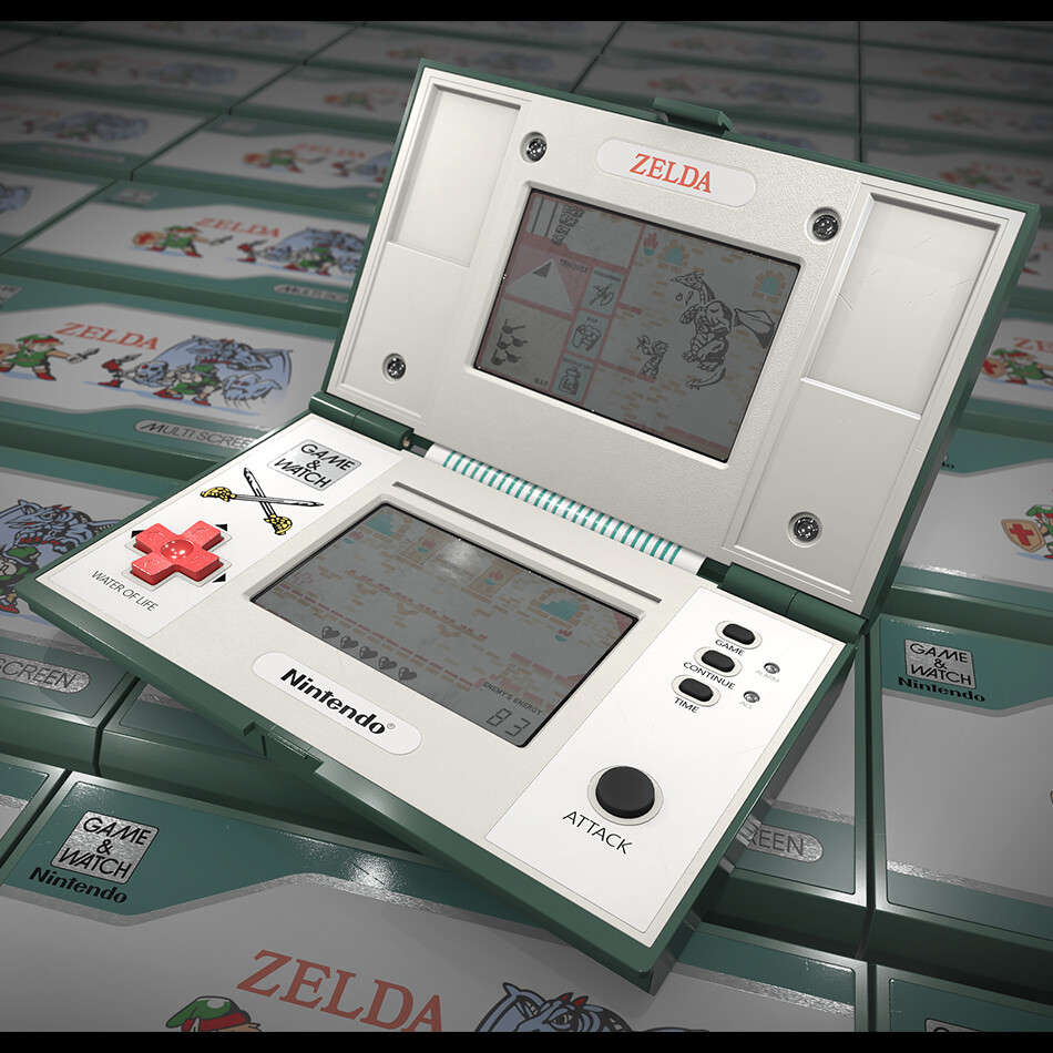 ArtStation - Game & Watch Zelda dual screen (1989)