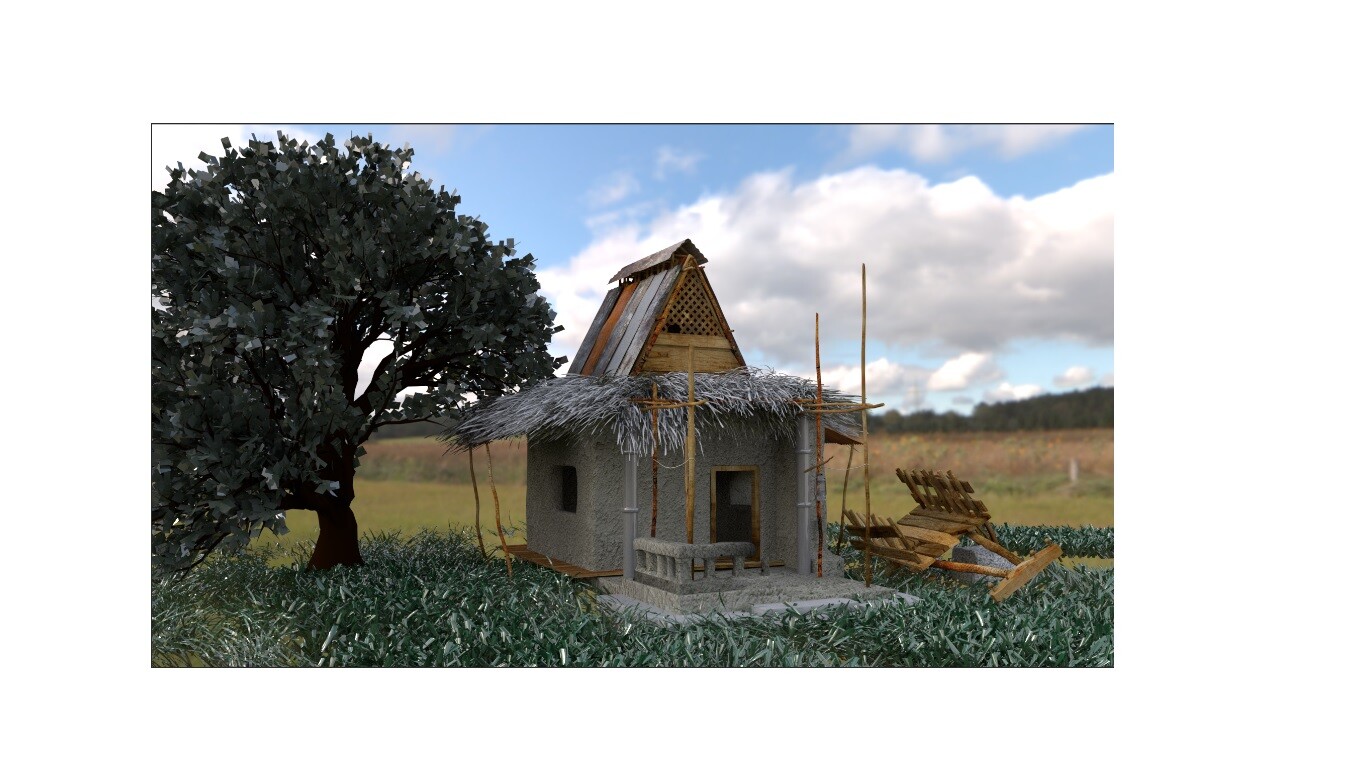 ArtStation - 3D Hut Modeling and texturing