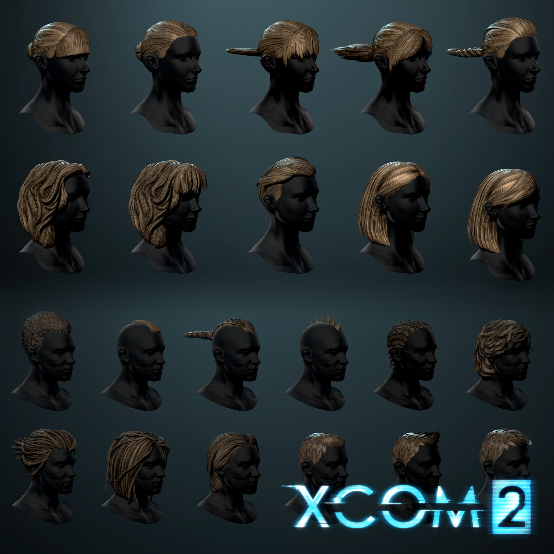 ArtStation - XCOM2, Hair, Beards and Heads