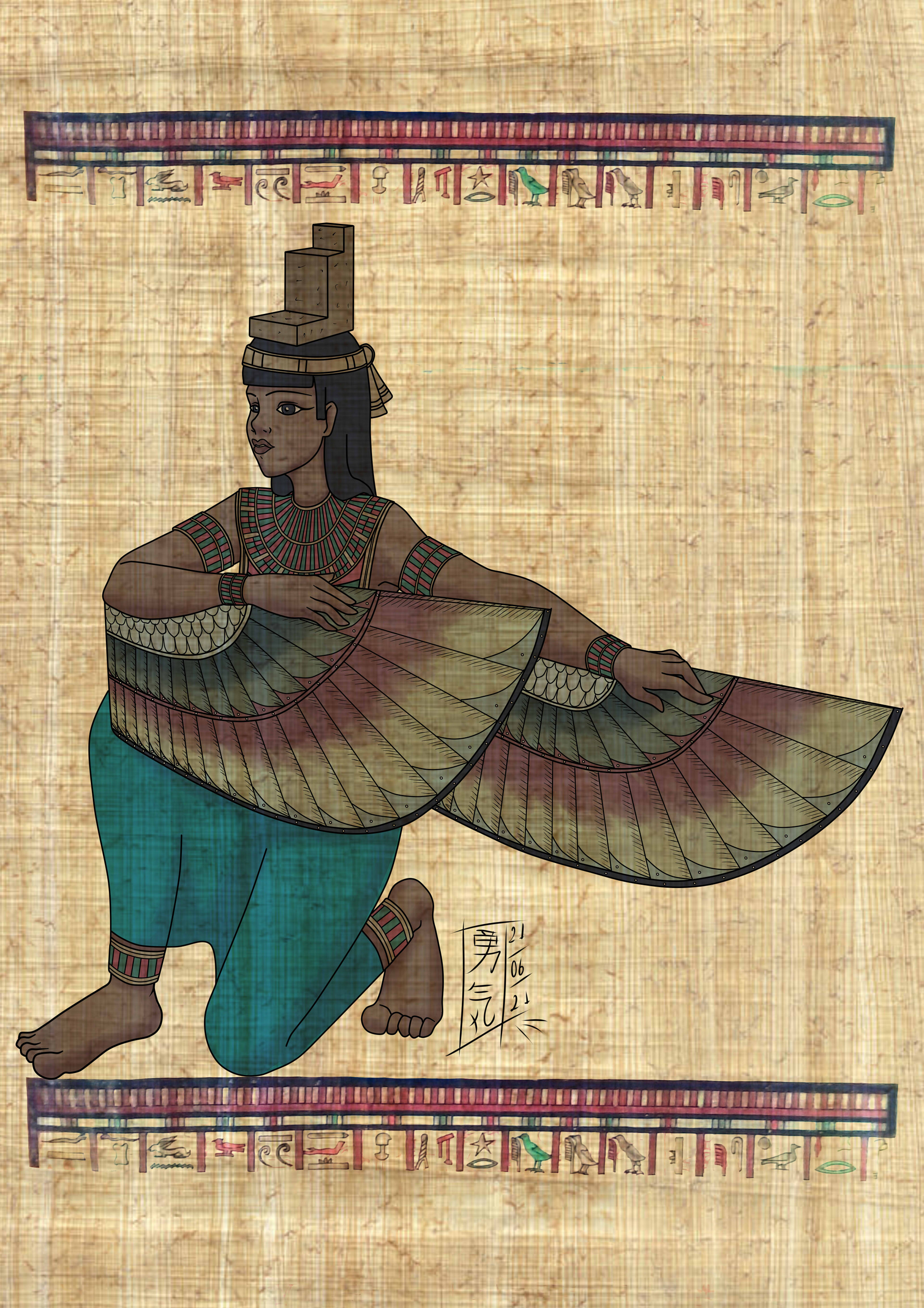 ArtStation - Deusa Isis - Modern papyrus (2021)