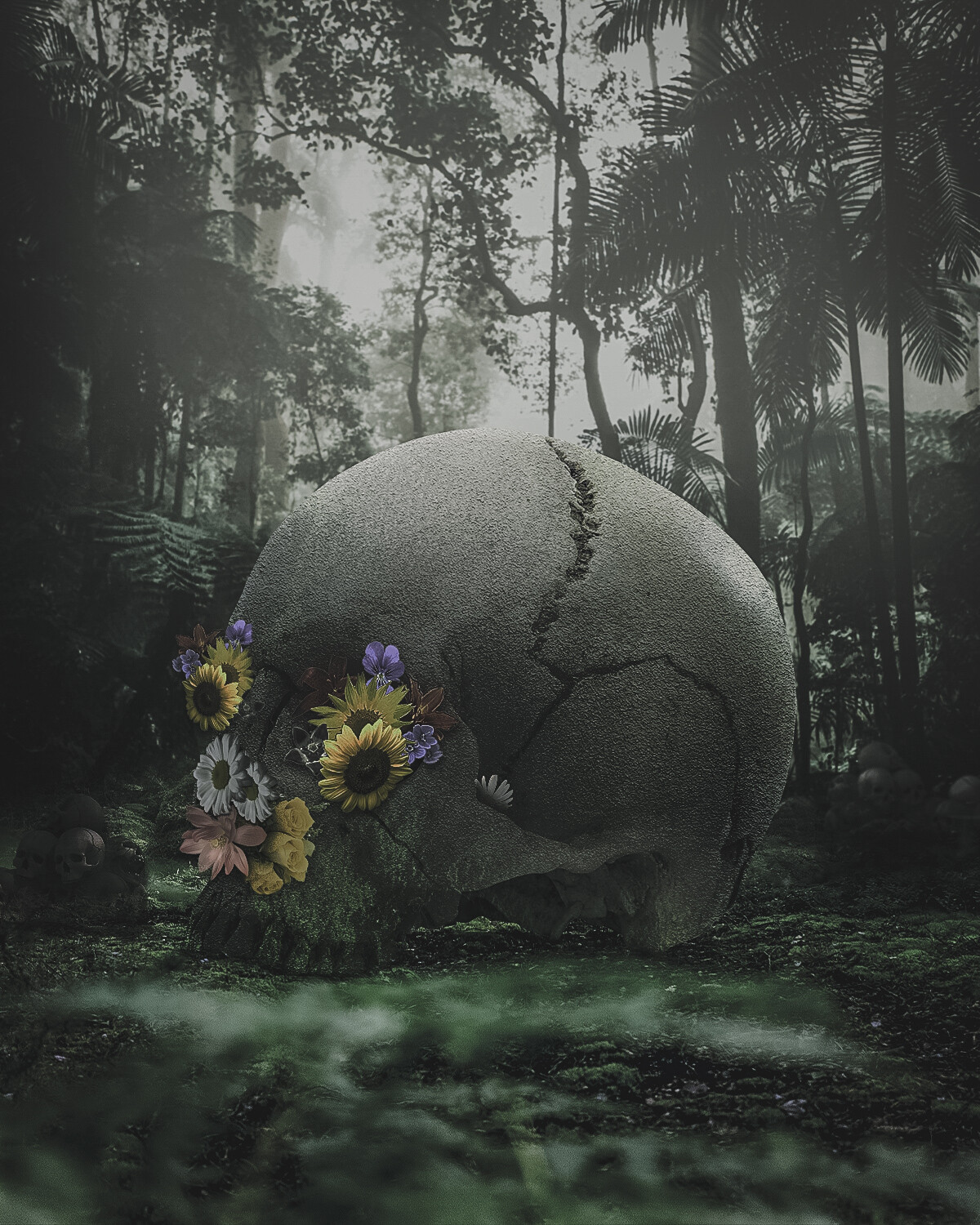 ArtStation - Flowery Skull