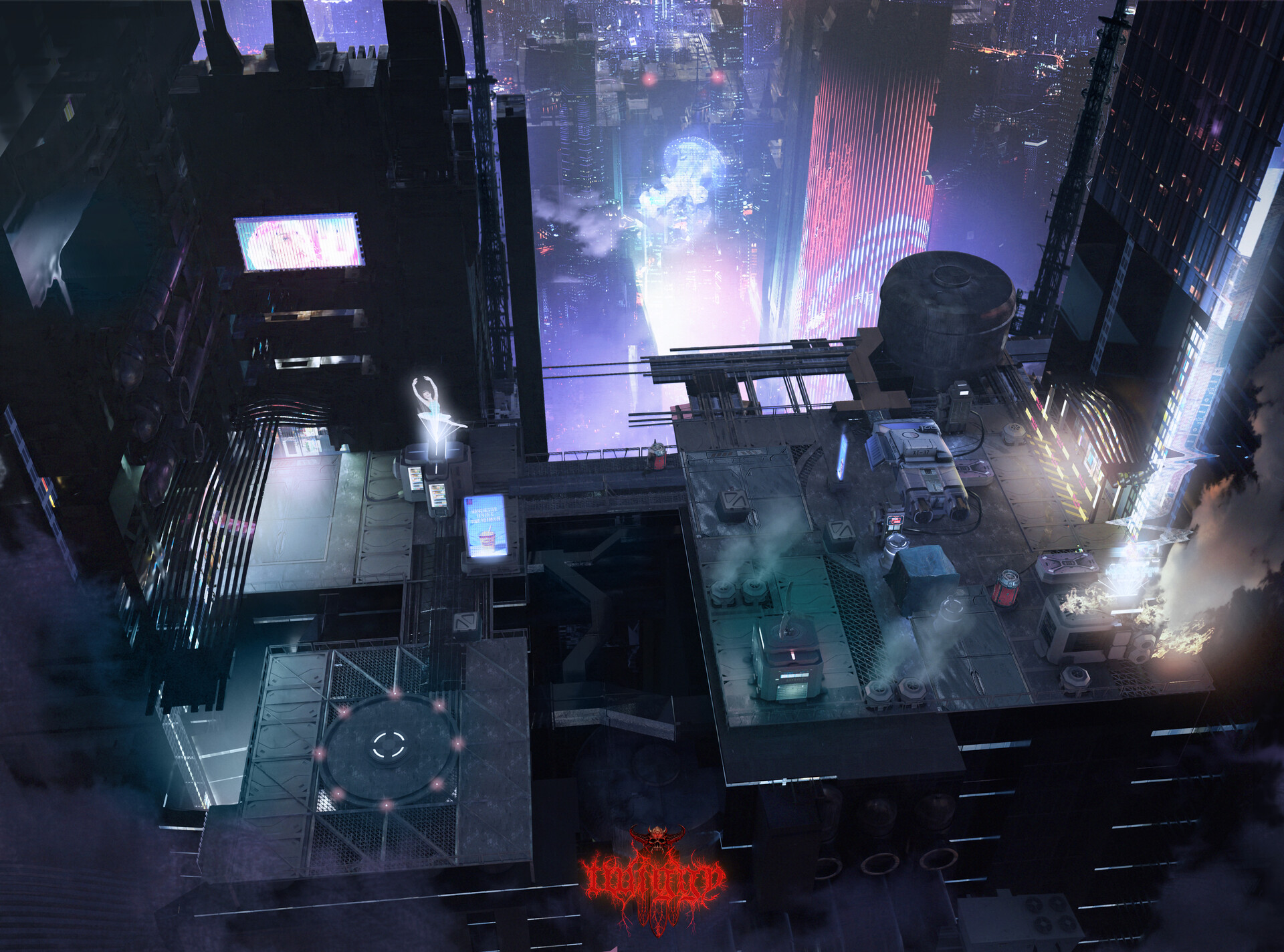ArtStation - Cyberpunk roof top