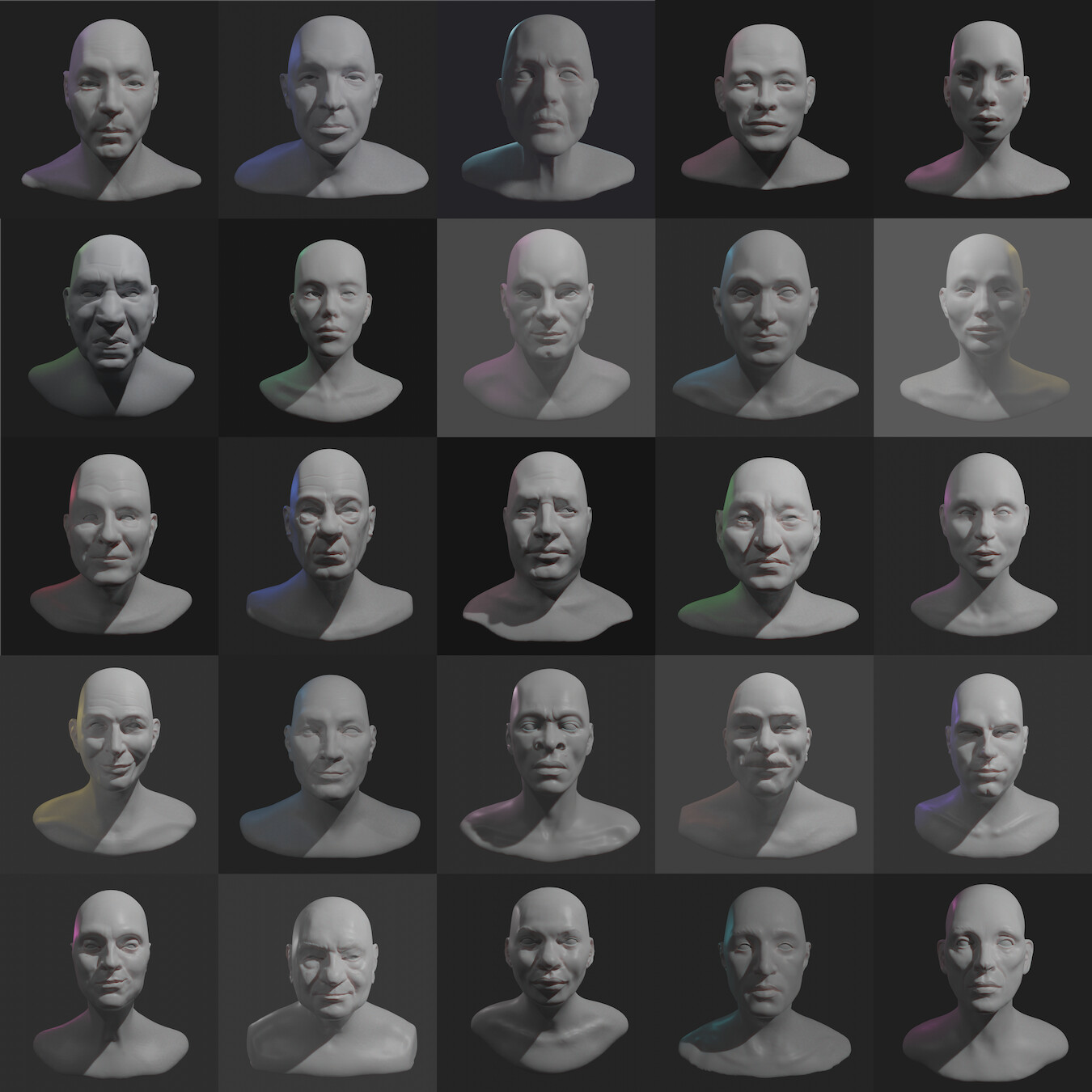 ArtStation - Twenty Five One Hour Head Sculpts