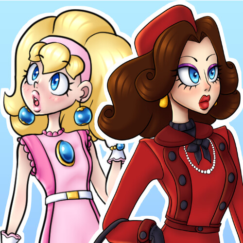 ArtStation - Girls from Mario Bros redesign (WIP)