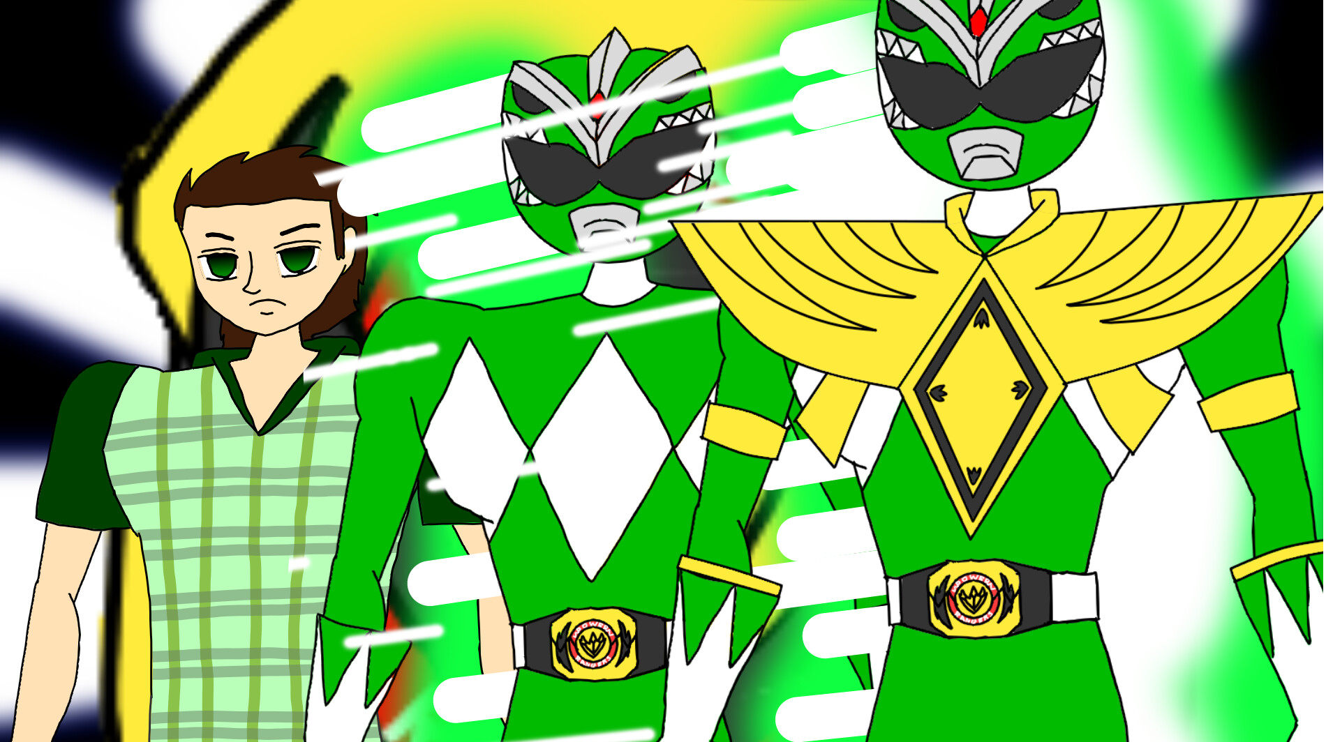 ArtStation - MMPR Green Ranger First Morph Anime Version