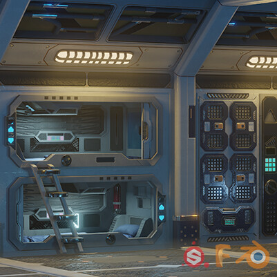 ArtStation - Spaceship living cabin