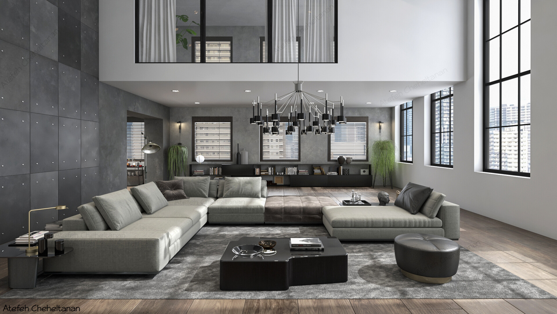 ArtStation - 3D Interior Animation with Modern Industrial Look