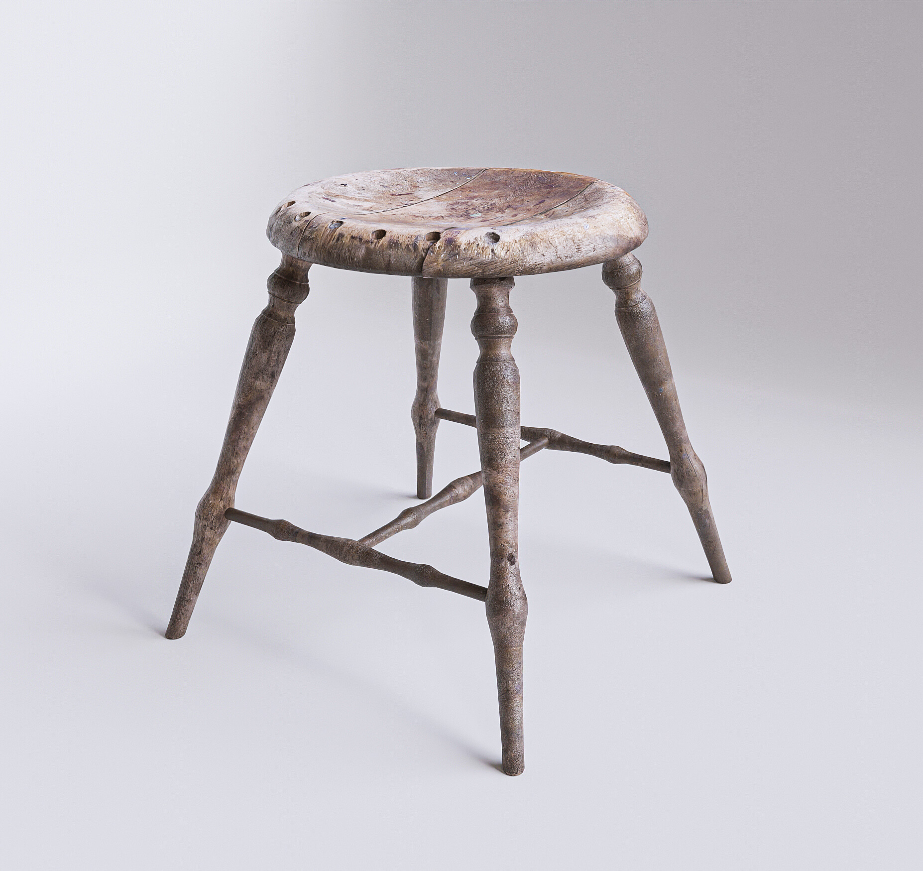 ArtStation - 1800's Wooden Stool