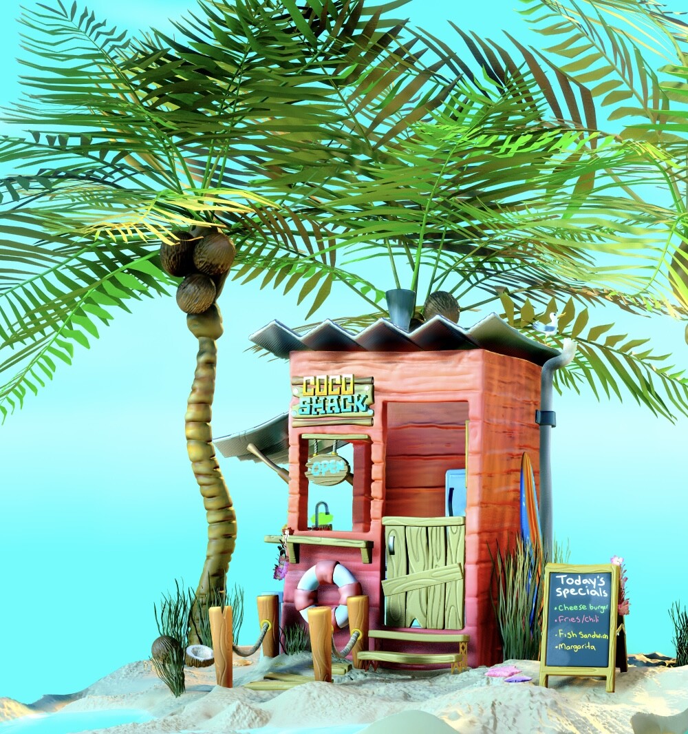 ArtStation - Beach Shack | Nomad Sculpt
