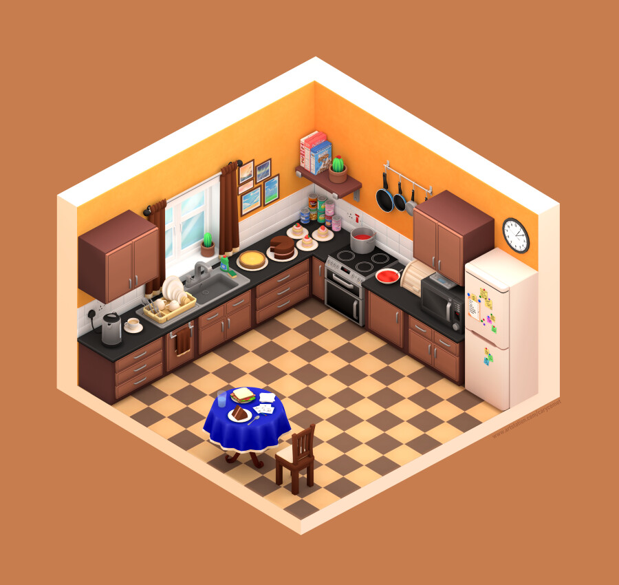 ArtStation - Isometric Kitchen