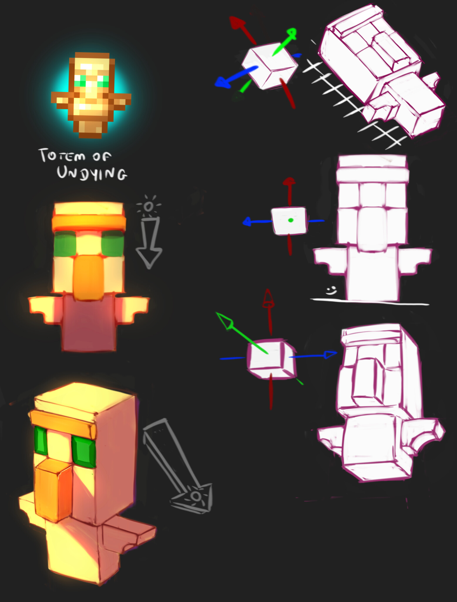 ArtStation - training using minecraf totem of undying