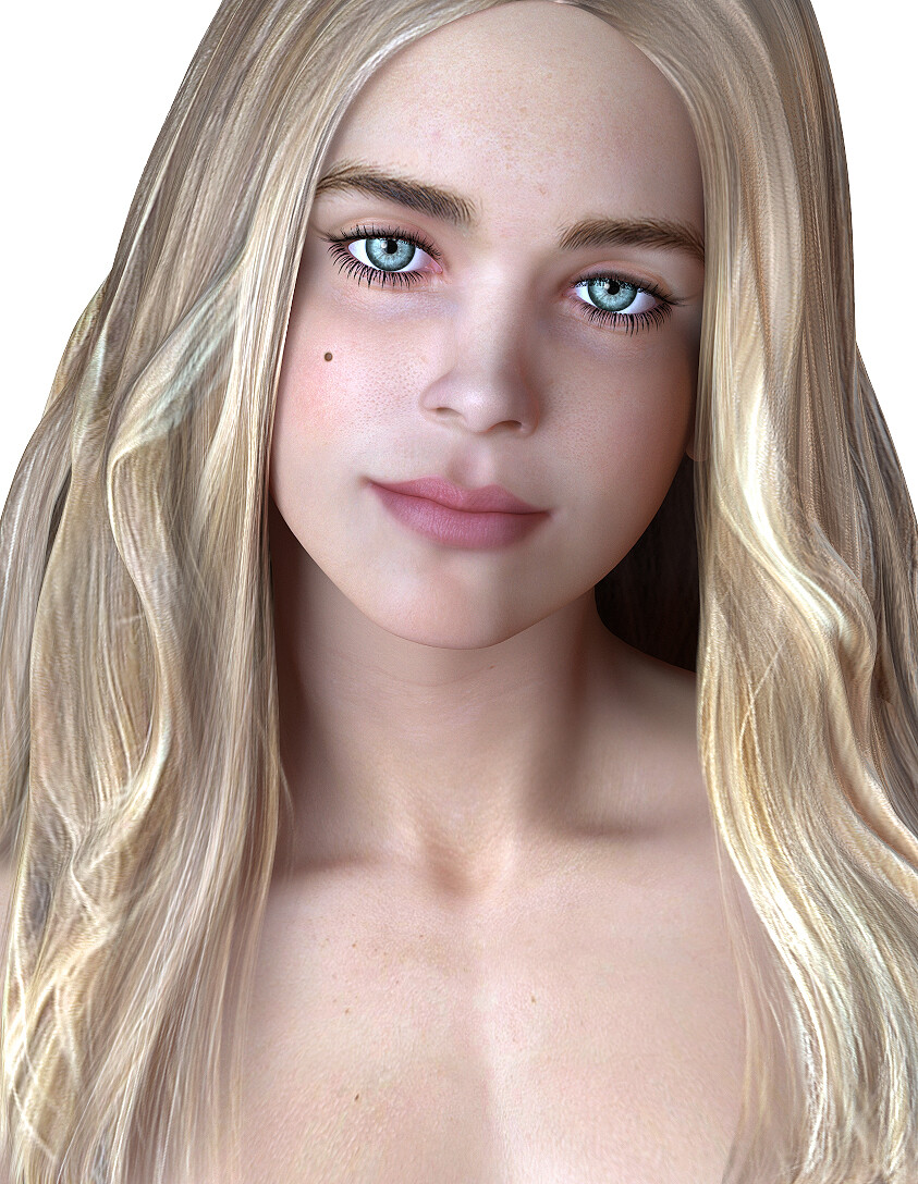 ArtStation - medium poly 3d model of a girl.