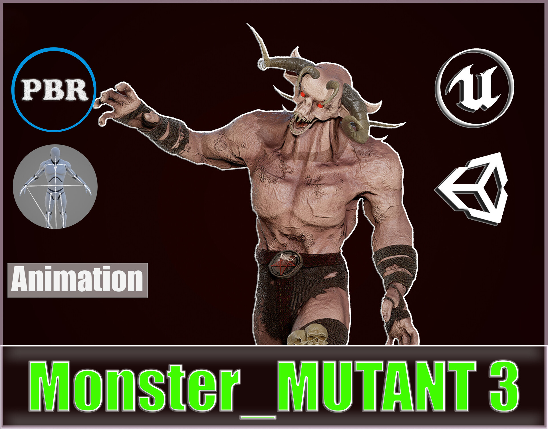ArtStation - Monster Mutant 3 Low-poly 3D model