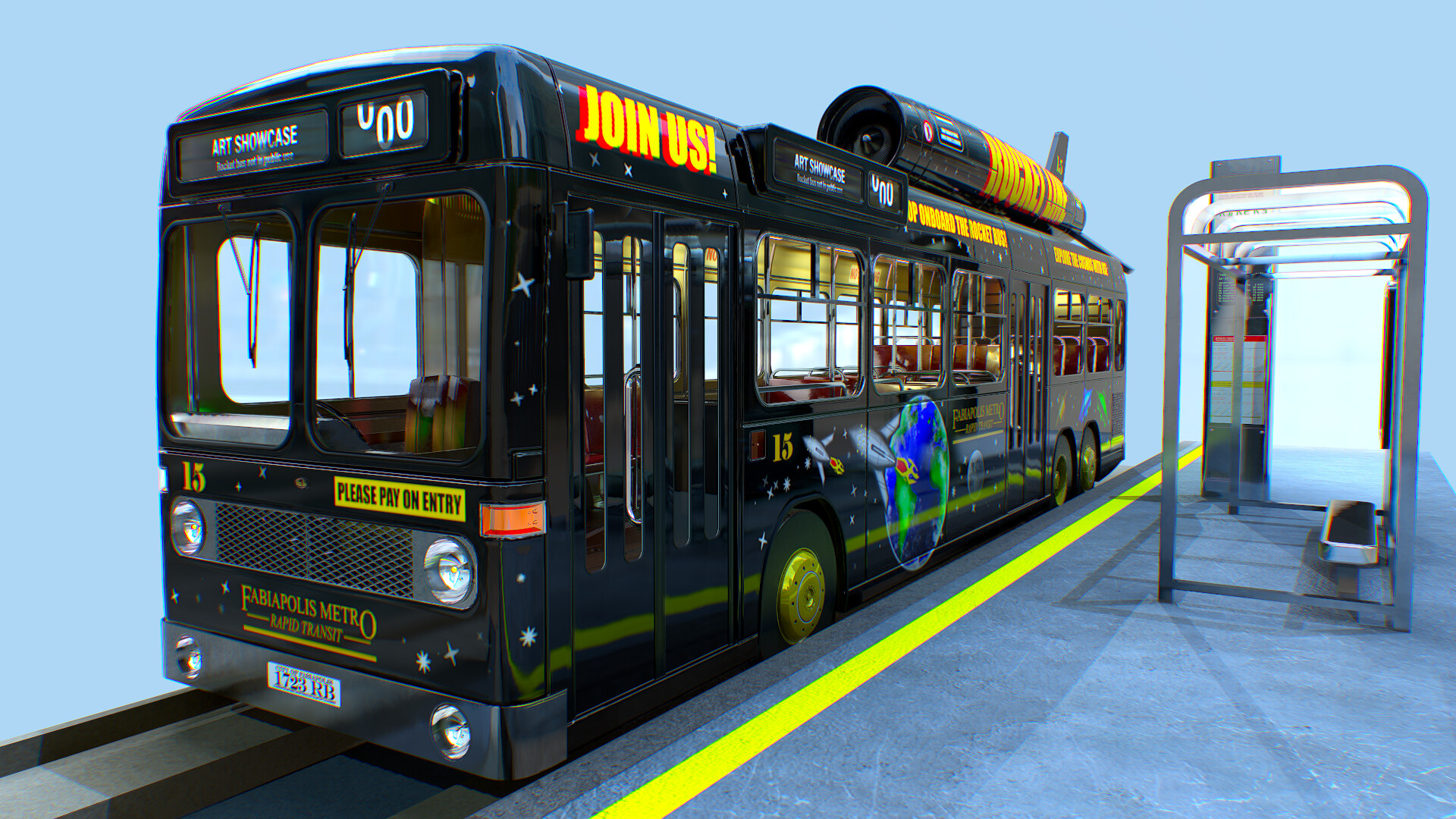 ArtStation - Retro Rocket Bus