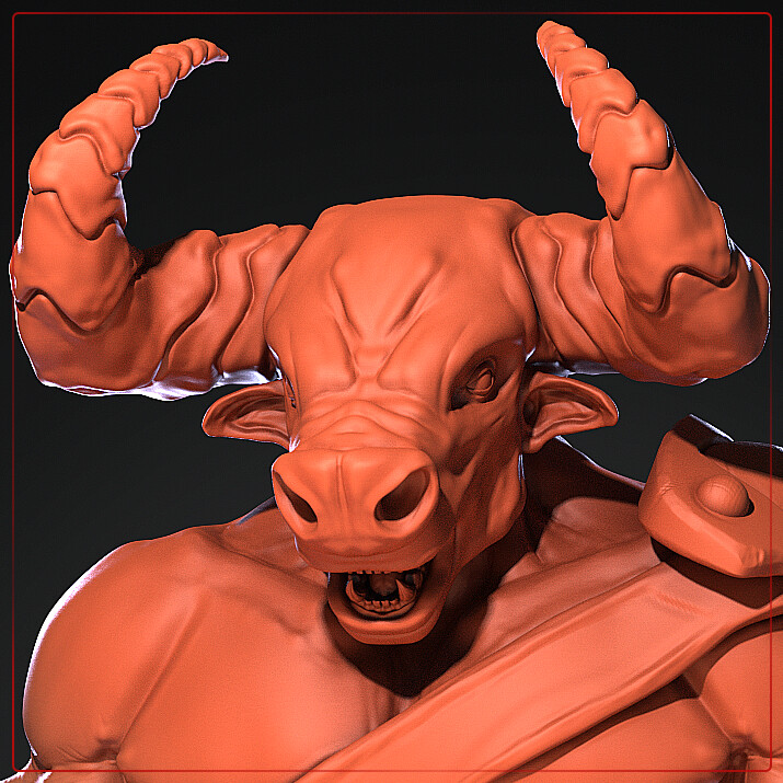ArtStation - Minotaur, Clay Render