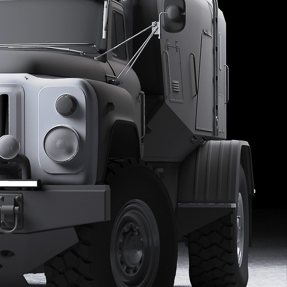 ArtStation - GAZ 53 12 modernized. Post 1. Concept and gray render