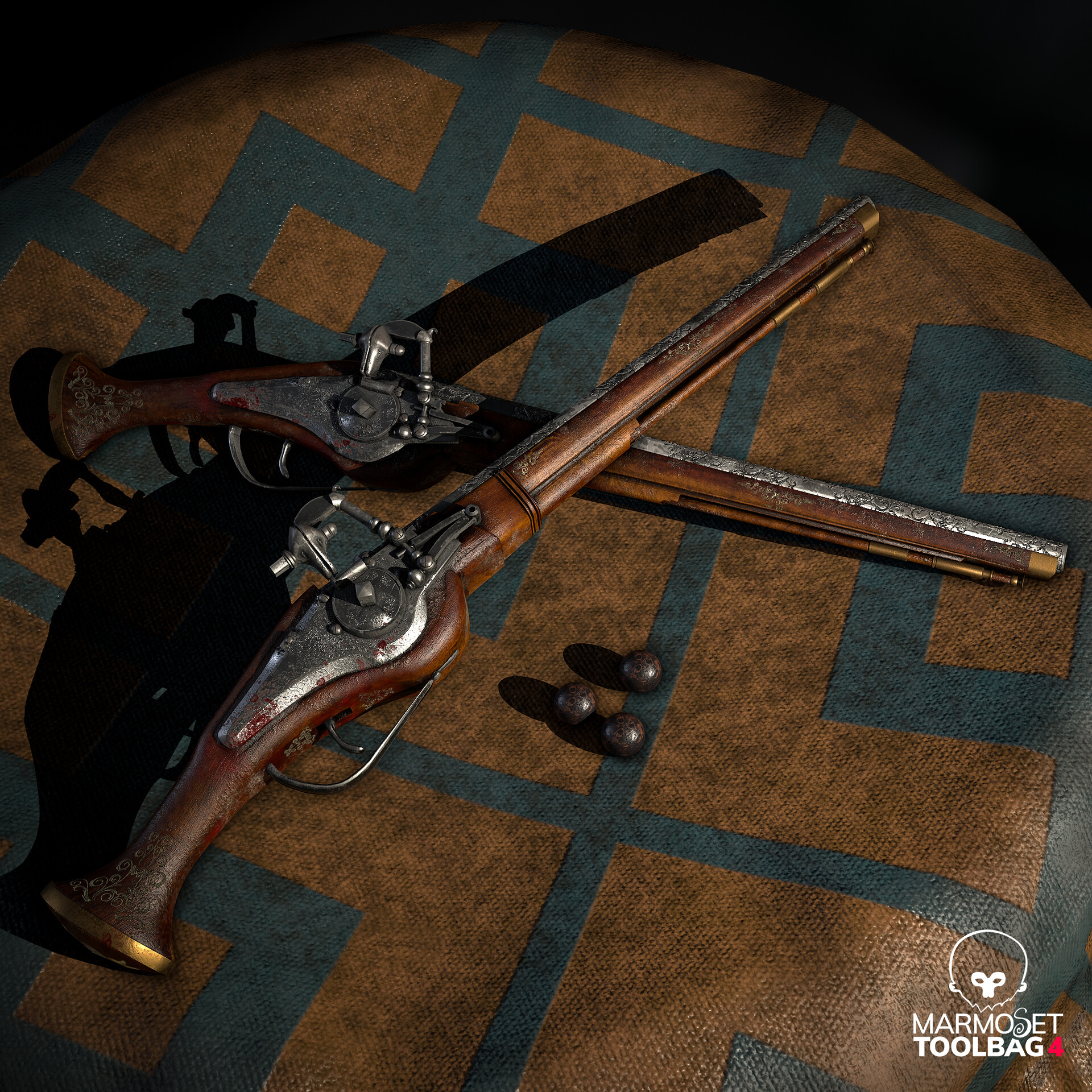 ArtStation - Roman imperial Wheellock Pistol-Wupper's siege project
