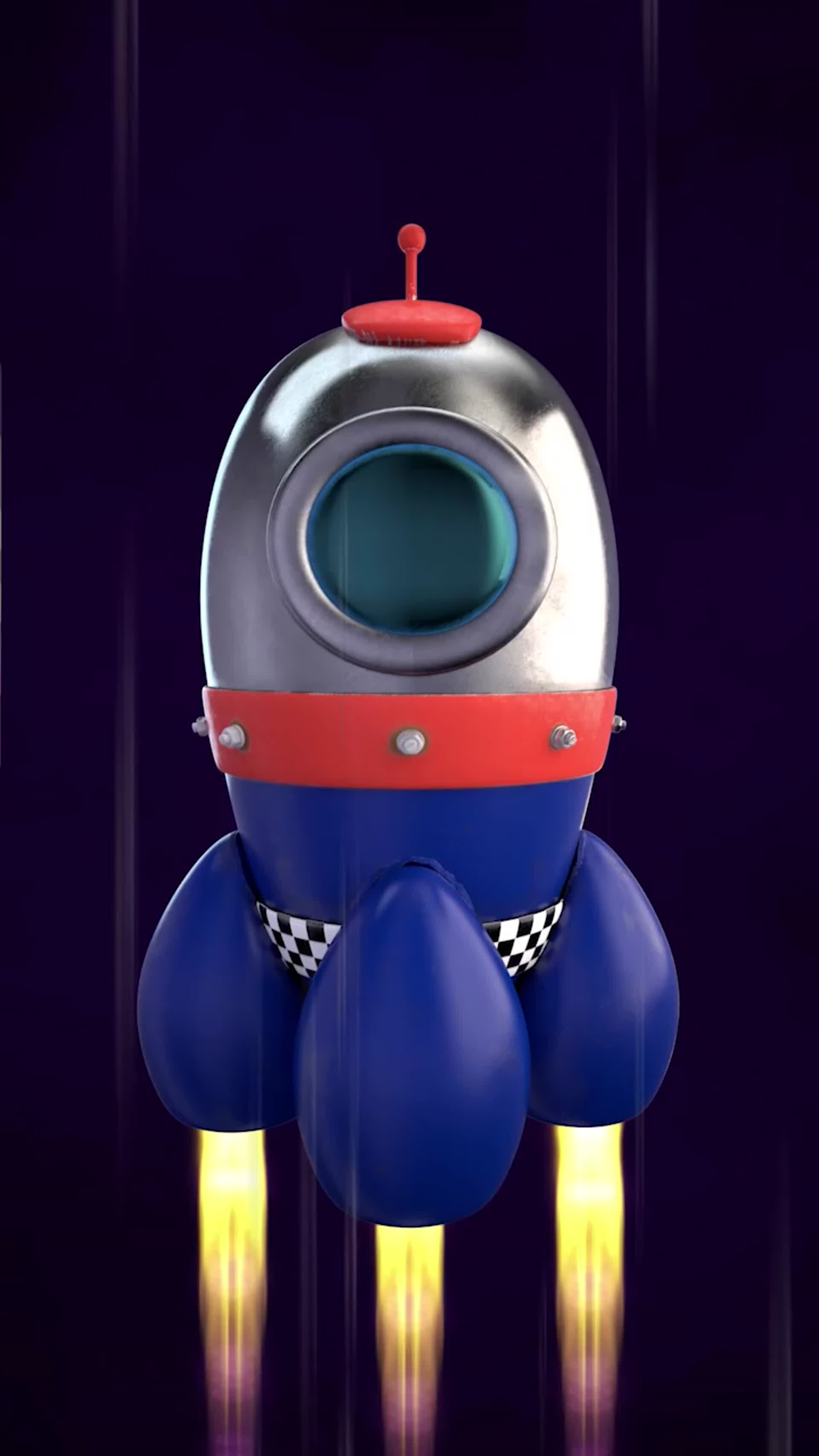 ArtStation - Retro chrome rocket