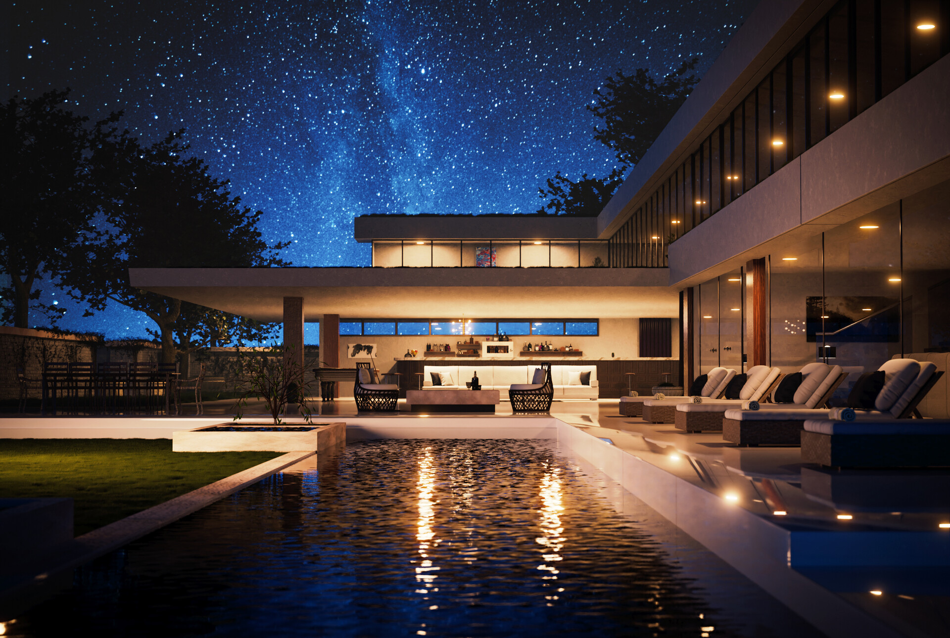 ArtStation - Blender Exterior Render - Pool side