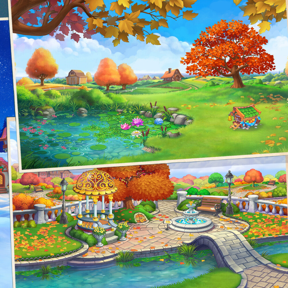 ArtStation - Autumn background at Magic Seasons game