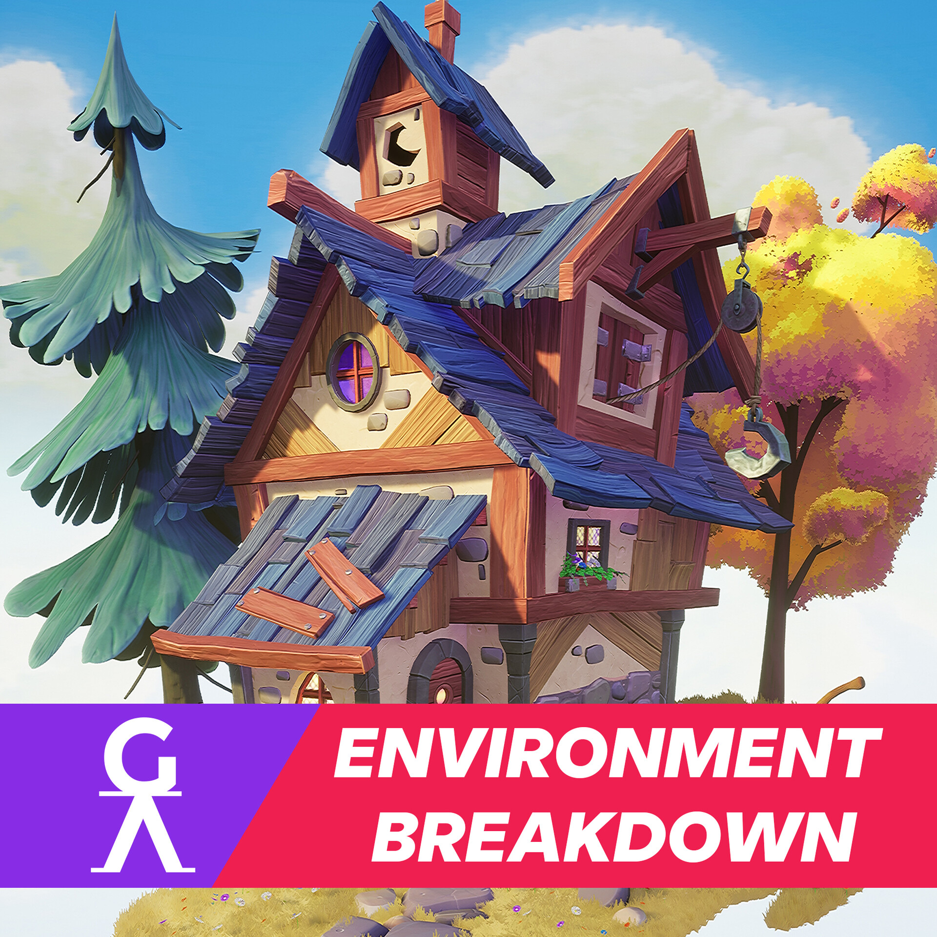 ArtStation - Cute Stylized House – Environment Breakdown – Tyler Lariscy