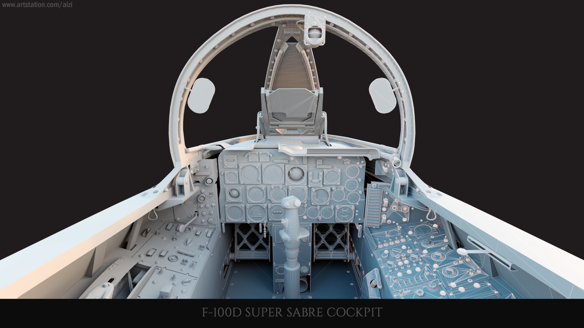 ArtStation - North American F-100D Super Sabre cockpit WIP