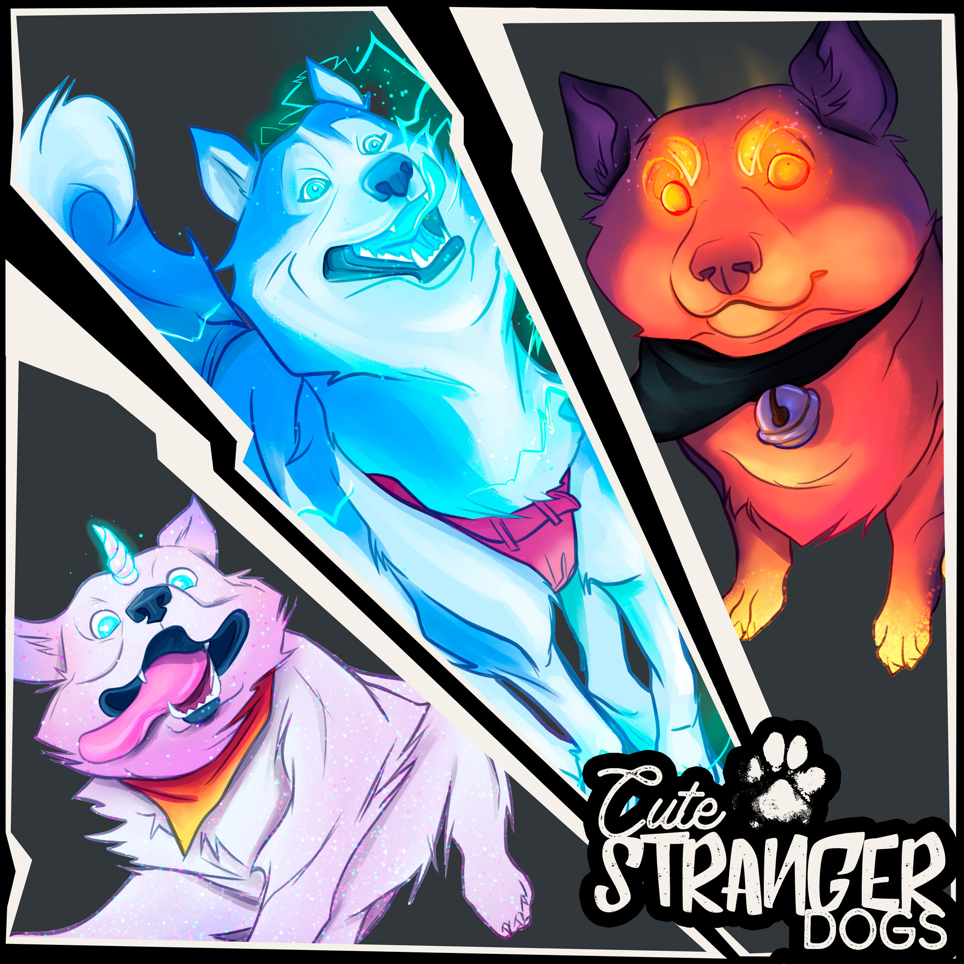 ArtStation - cute stranger dogs, character design