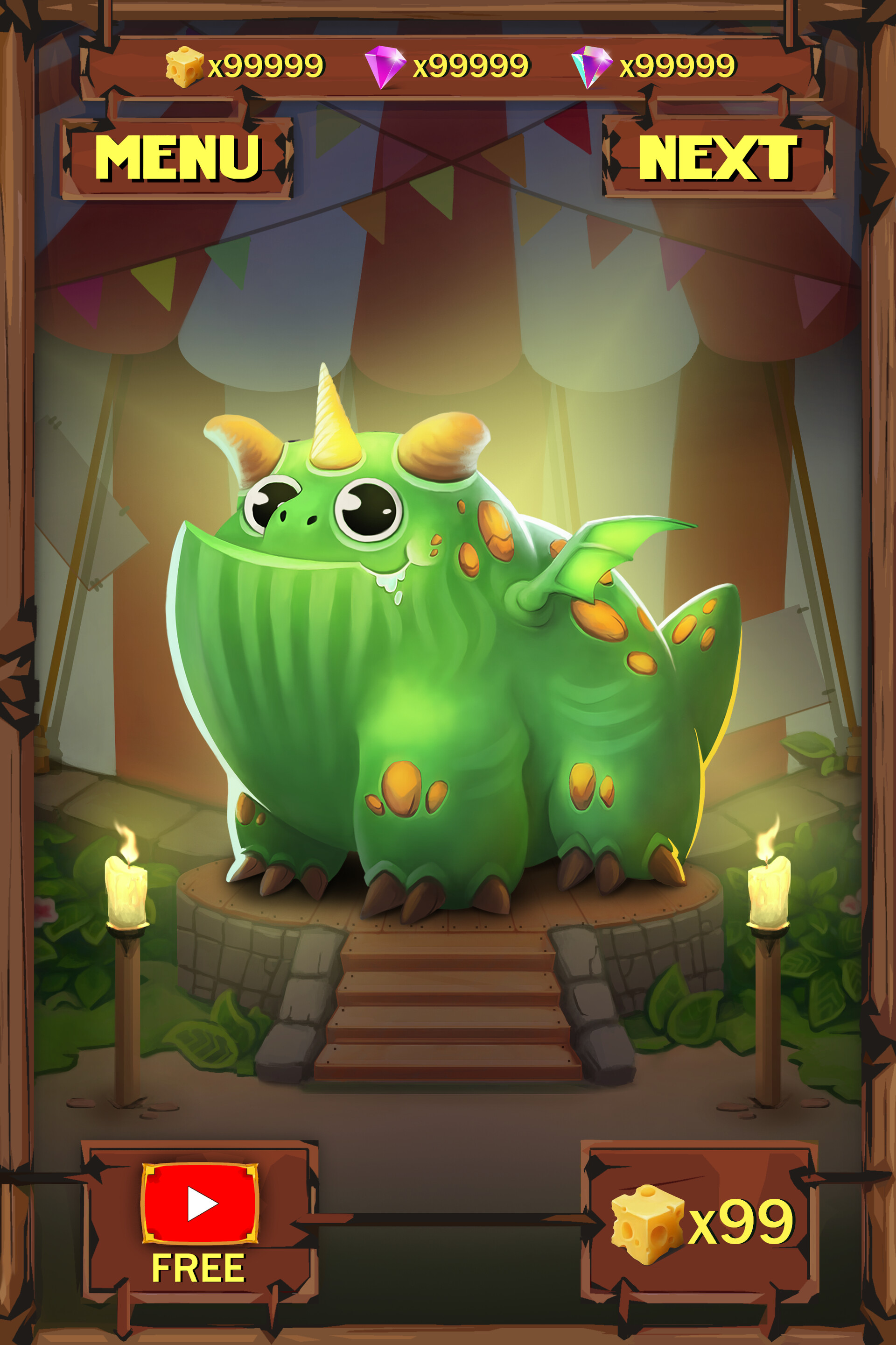 ArtStation - UI and backgrounds for Untitled Dragon Game