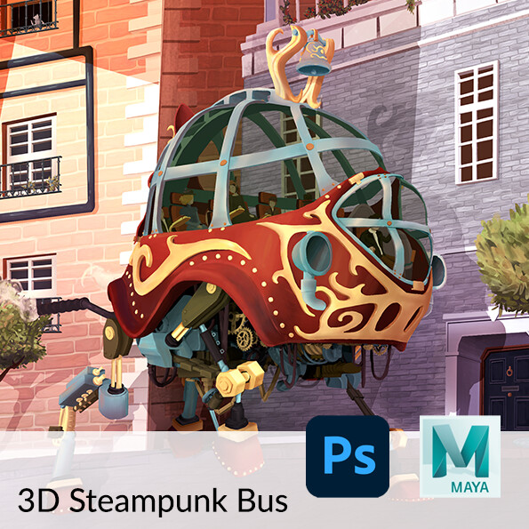 ArtStation - Steampunk Bus - Student Project