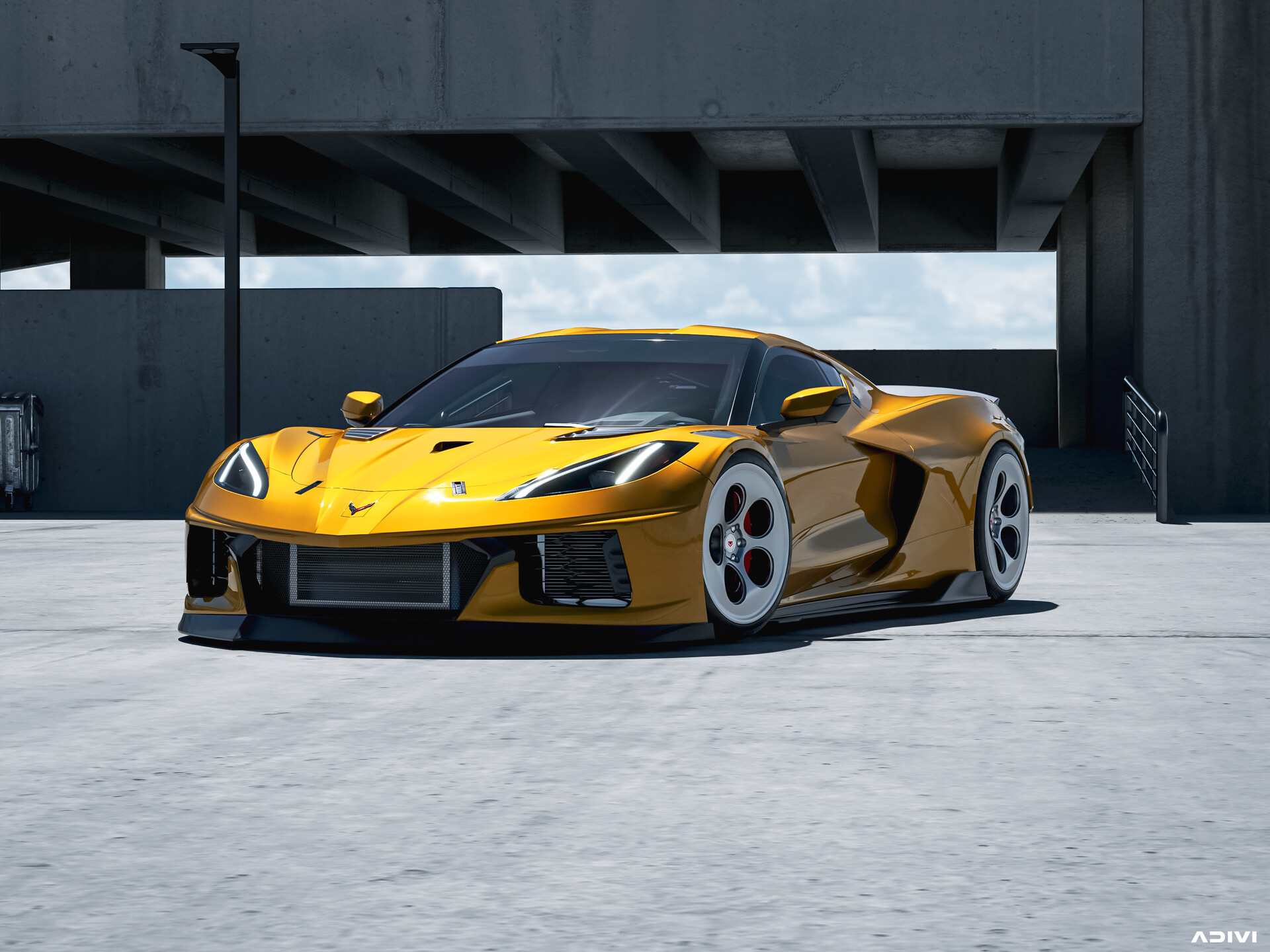 ArtStation - Corvette C8 Widebody x Vossen LC103 | CGI